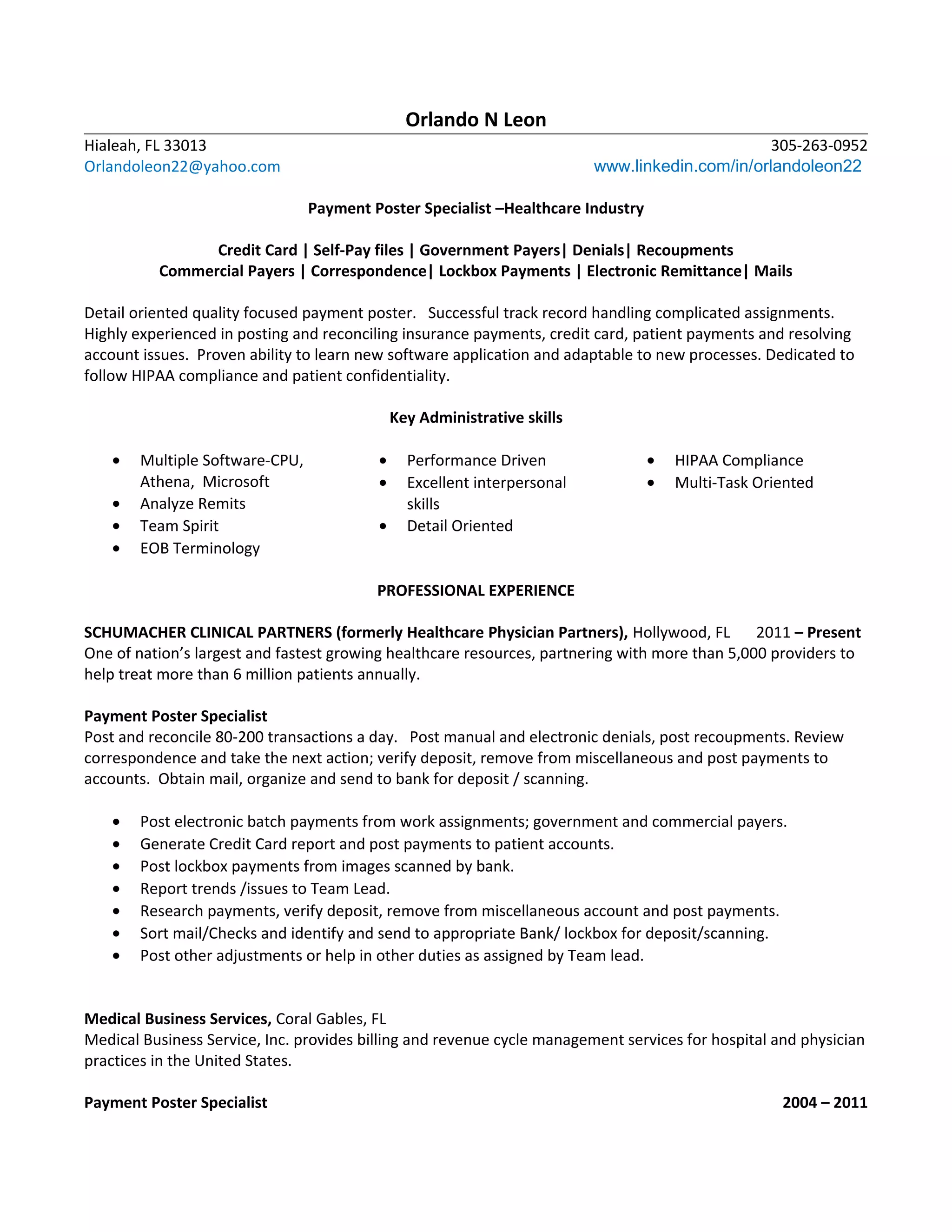 Resume - Orlando Leon 2016 | PDF