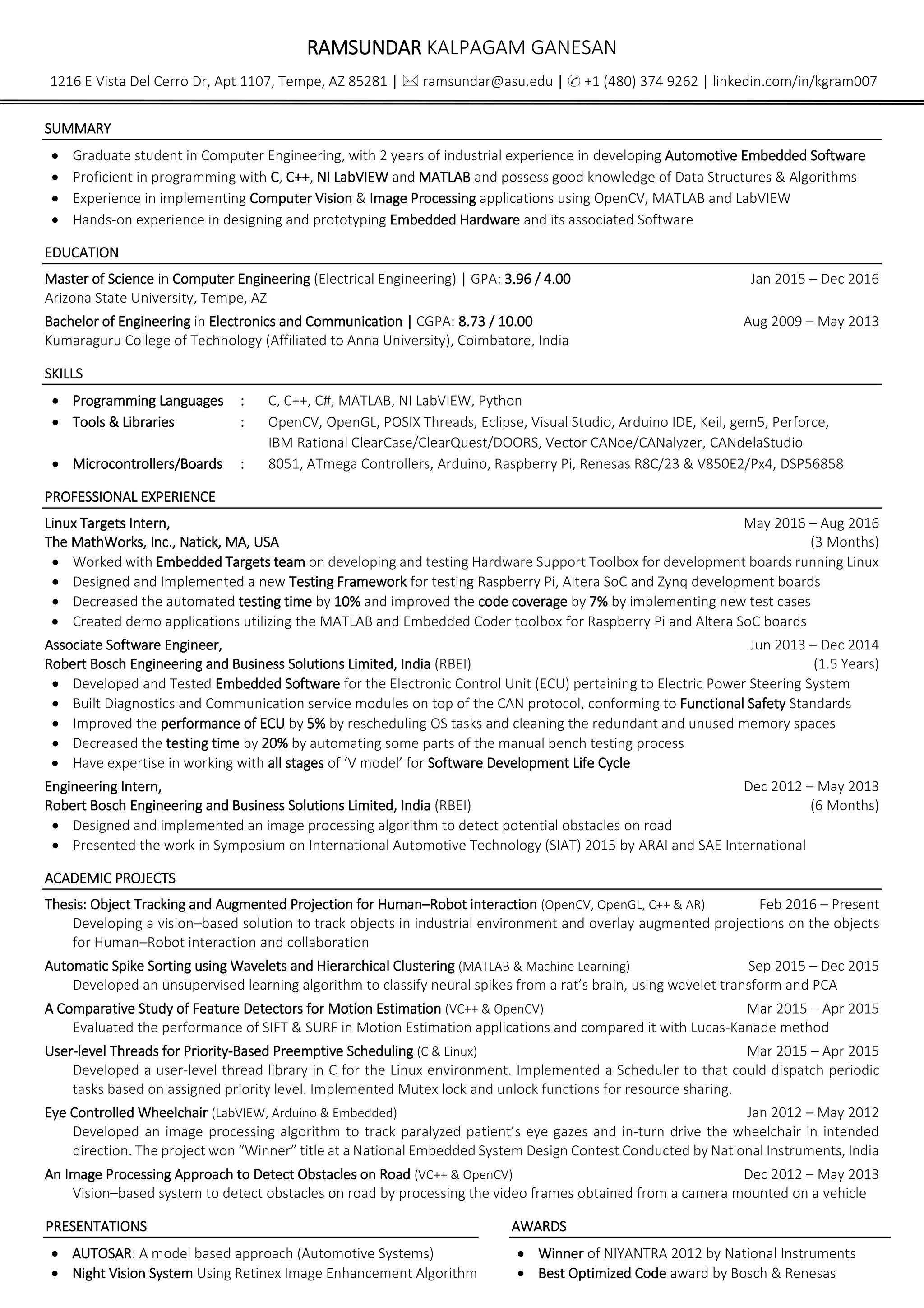 Resume - Ramsundar K G | PDF