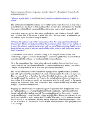 Walk as Jesus Walked Sermon | DOCX
