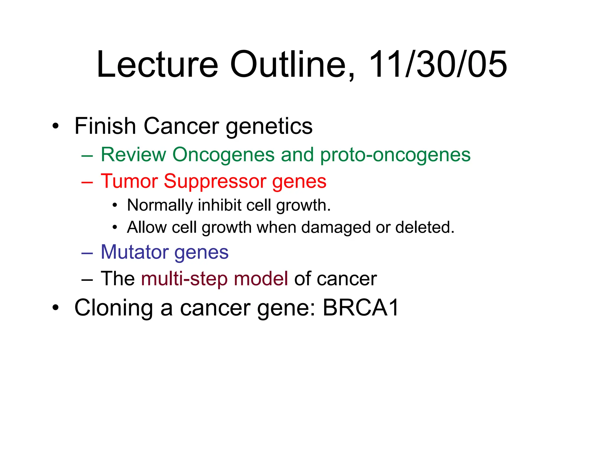 Understanding the mechanism of Cancer genetics | PPT