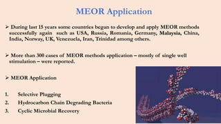 USE OF MICROBES IN MINERAL BENEFICIATION AND OIL RECOVERY p | PPTX
