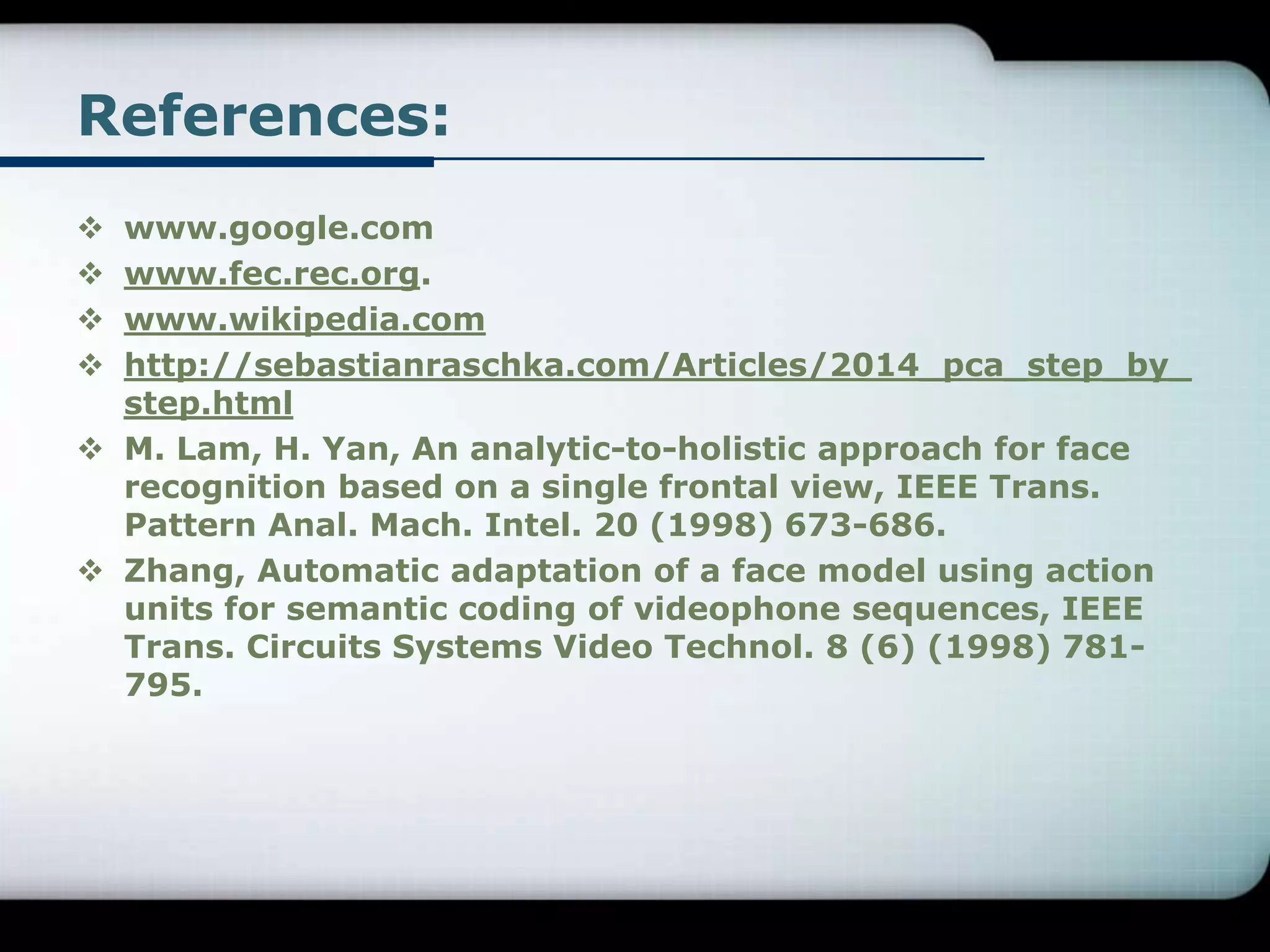 Real-time Face Recognition & Detection Systems 1 | PPSX