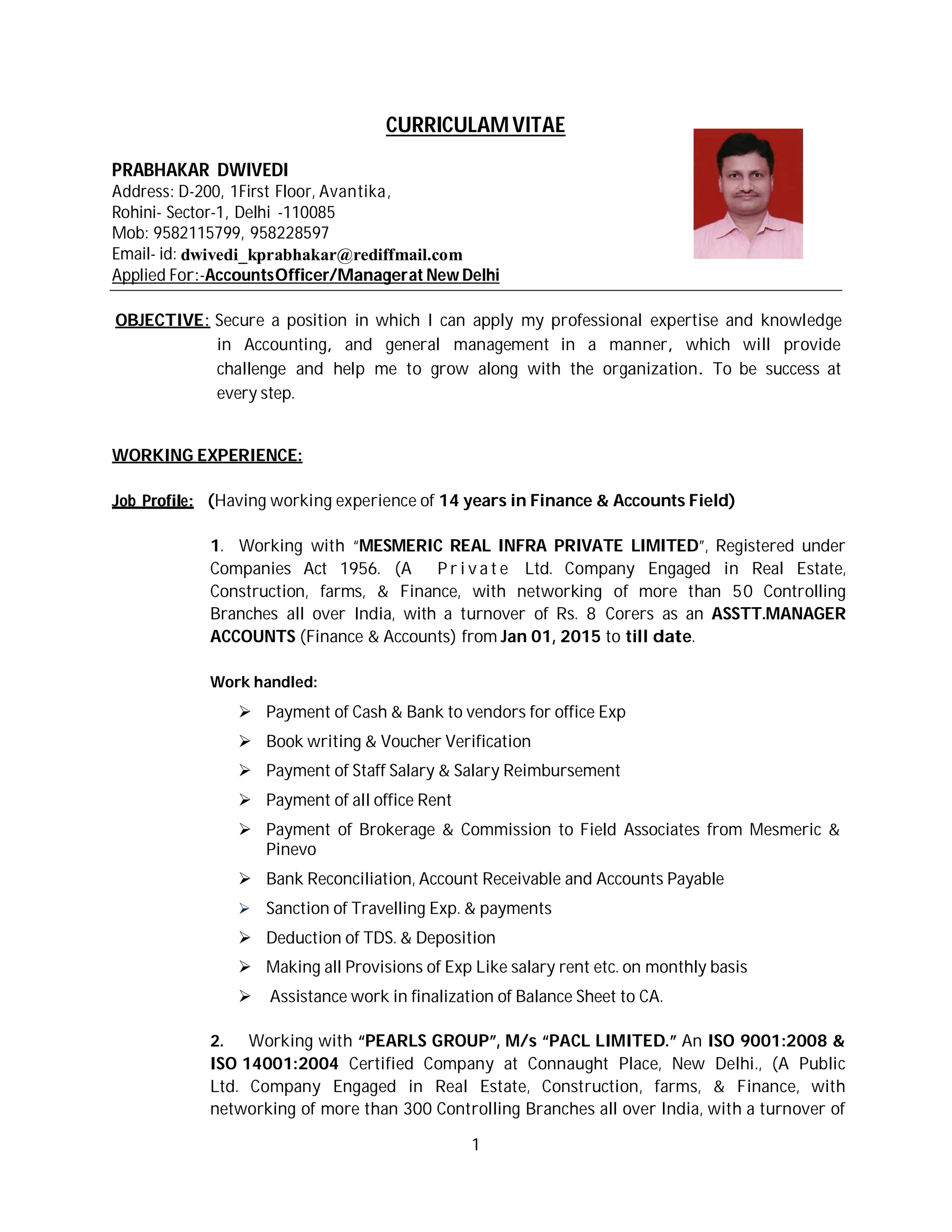 Resume Prabhakar-New | PDF