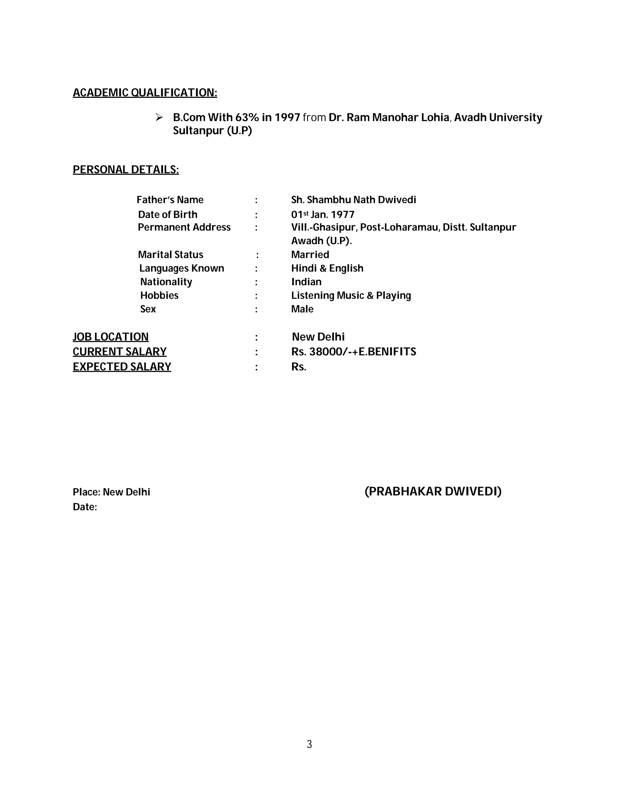 Resume Prabhakar-New | PDF