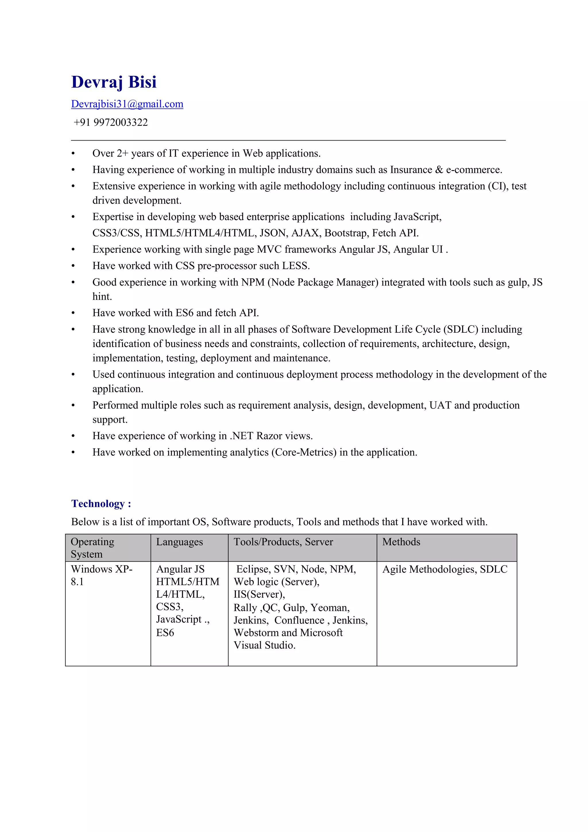 Resume_Devraj_Bisi_latest_nov(1)2016_2 | PDF