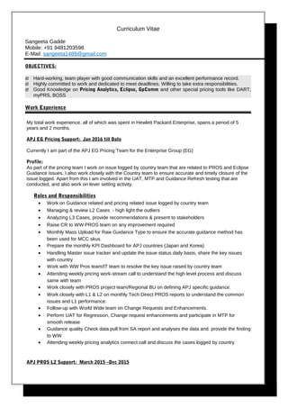 Resume Sangeeta | PDF