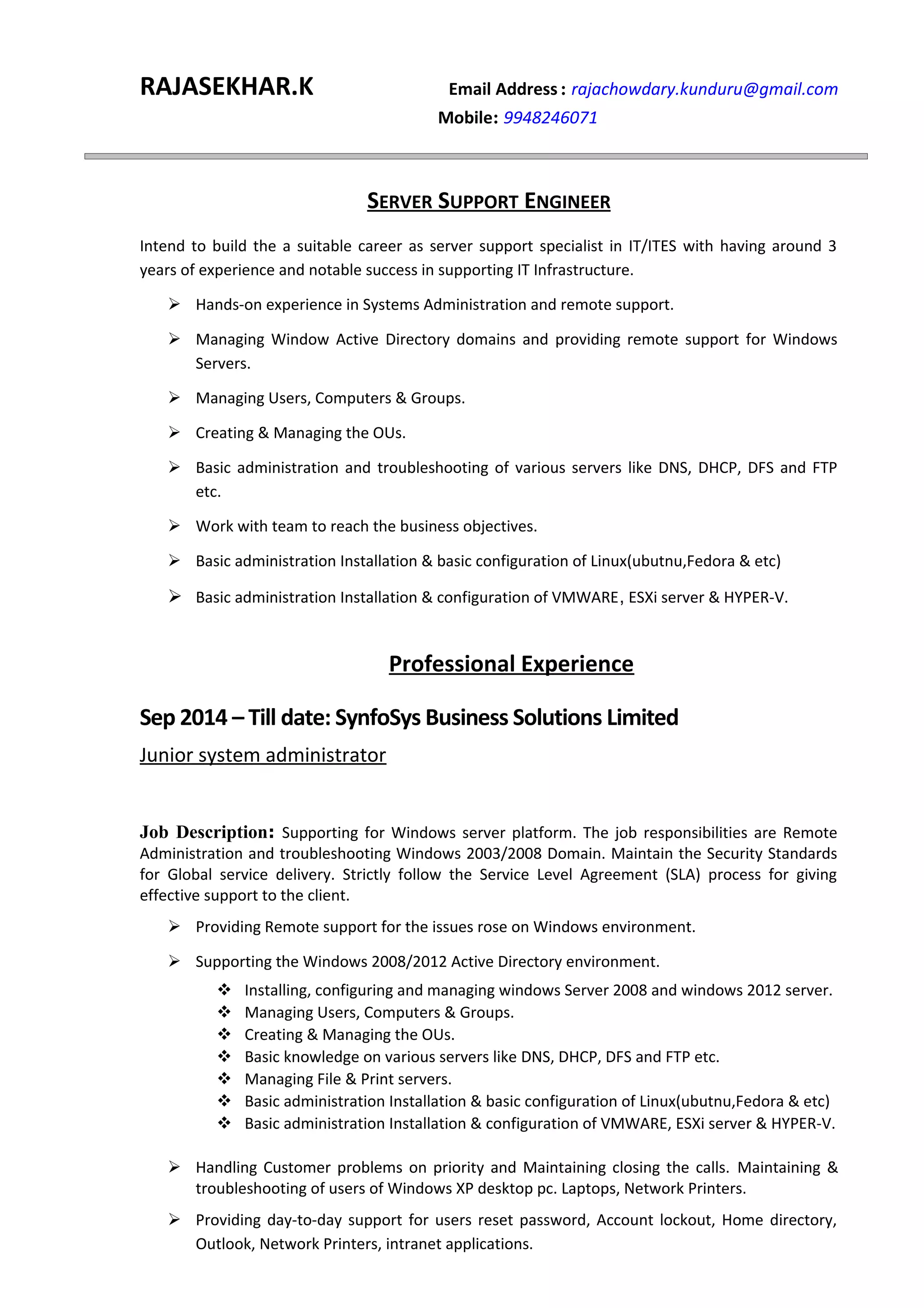 SYSTEM ADMINSTRATOR | PDF