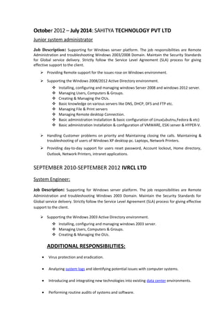 SYSTEM ADMINSTRATOR | PDF