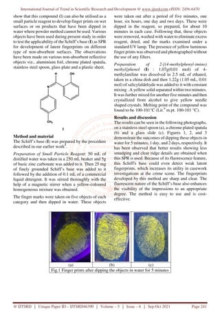 Developing Latent Fingerprints on Wet Surfaces with a Fluorescent ...