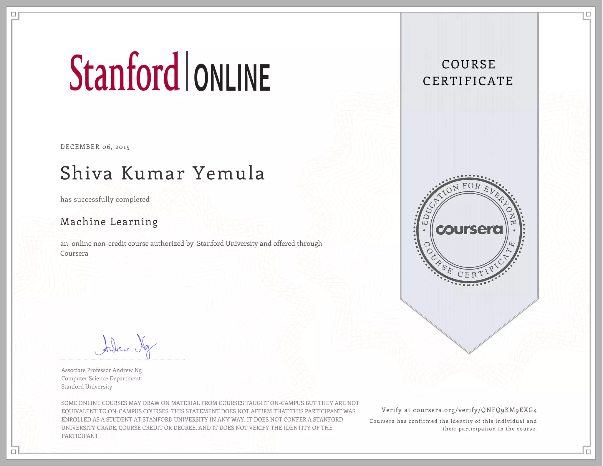 Machine Learning Certification | PPT