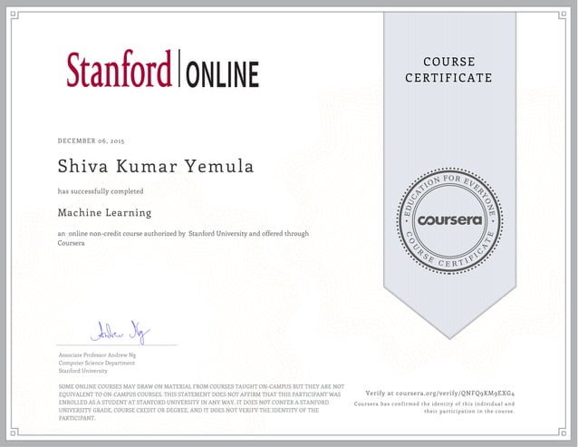 Machine Learning Certification | PPT