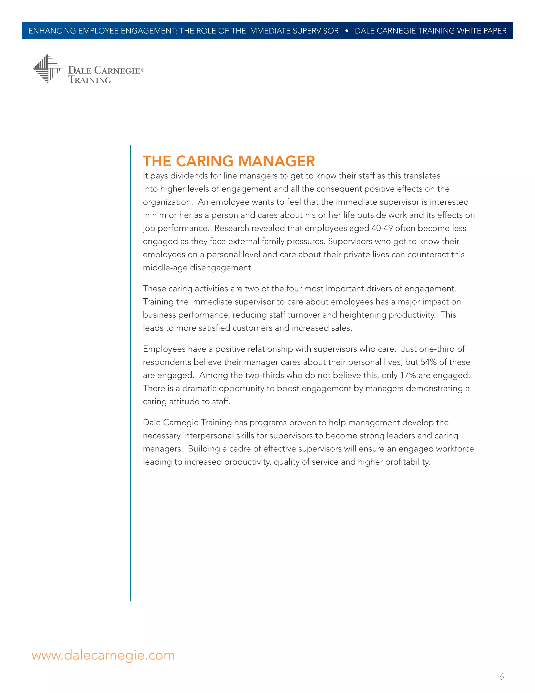 Enhancing Employee Engagement - The Role of the Immediate Supervisor | PDF