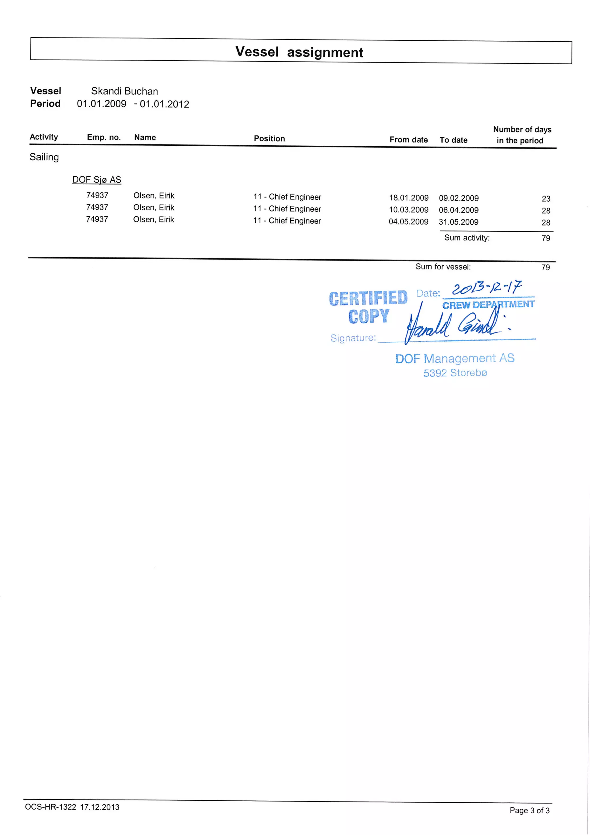 Sailing confirmation DOF Management | PDF