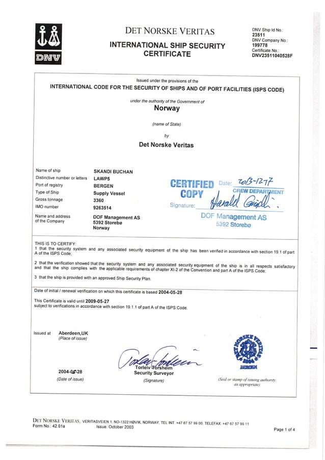 Sailing confirmation DOF Management | PDF