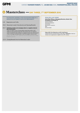 Model Validation and Model Risk Conference September 5-7, 2016, Singapore | PDF