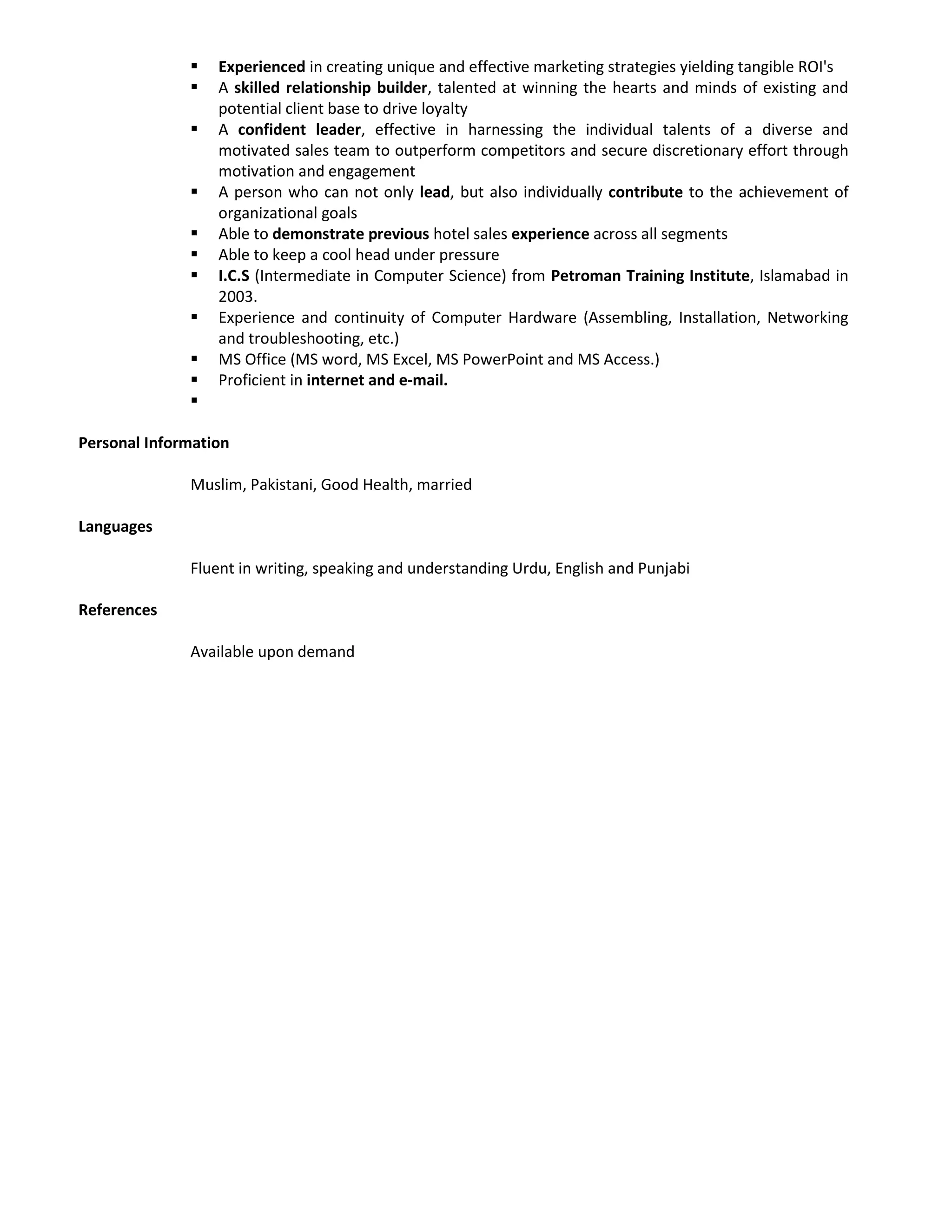 CV Muhammad Saeed 19112016 | PDF