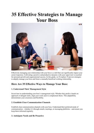 35 Effective Strategies to Manage Your Boss | Enterprise Wired | PDF