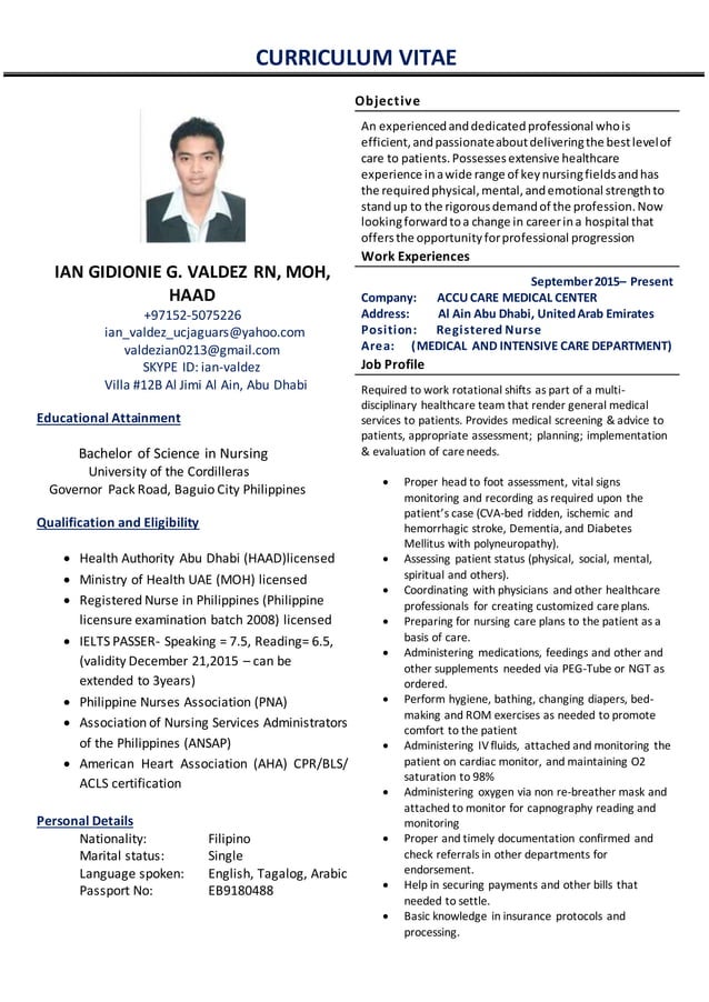 ian CV-ICU-A4 2016 | PDF