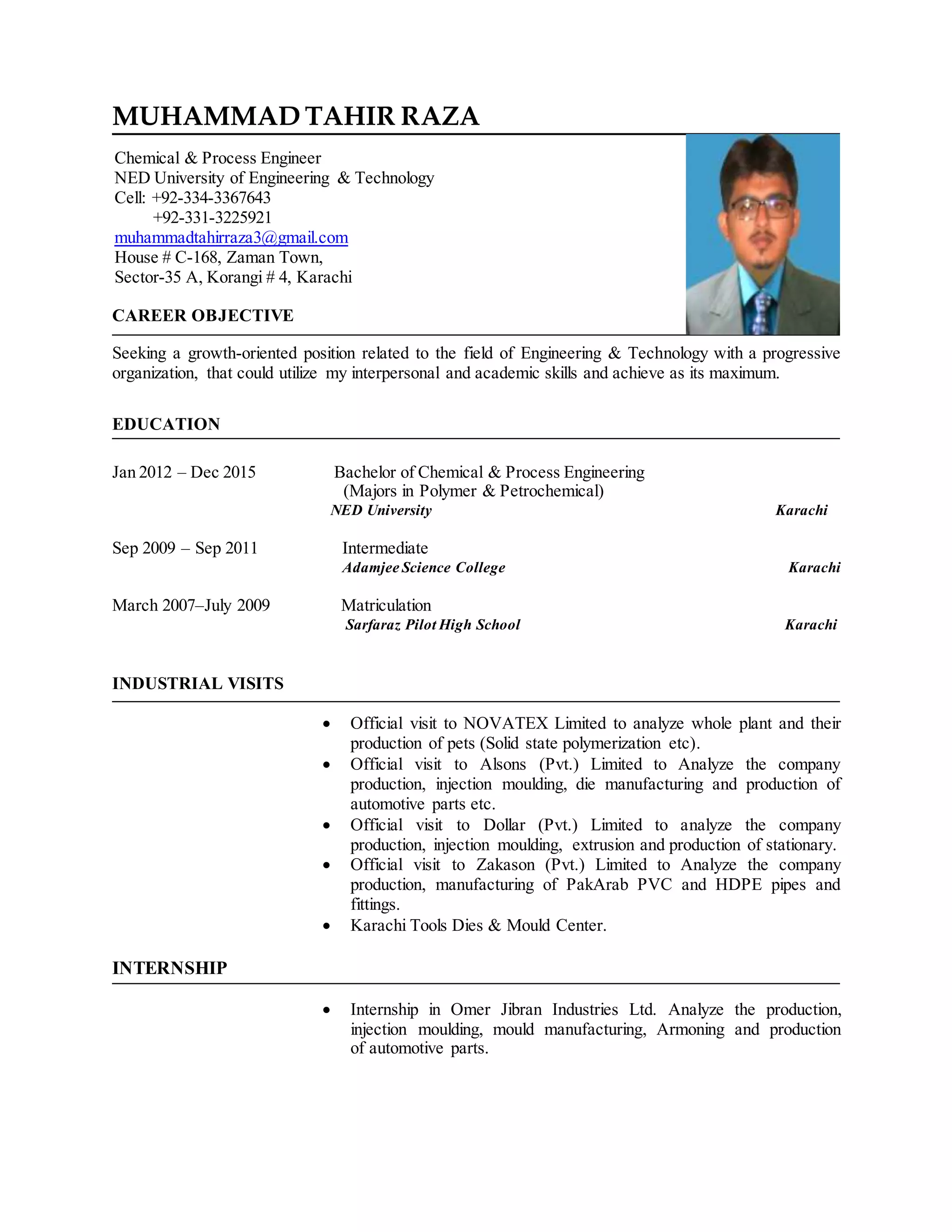 Tahir cv | DOCX | Science