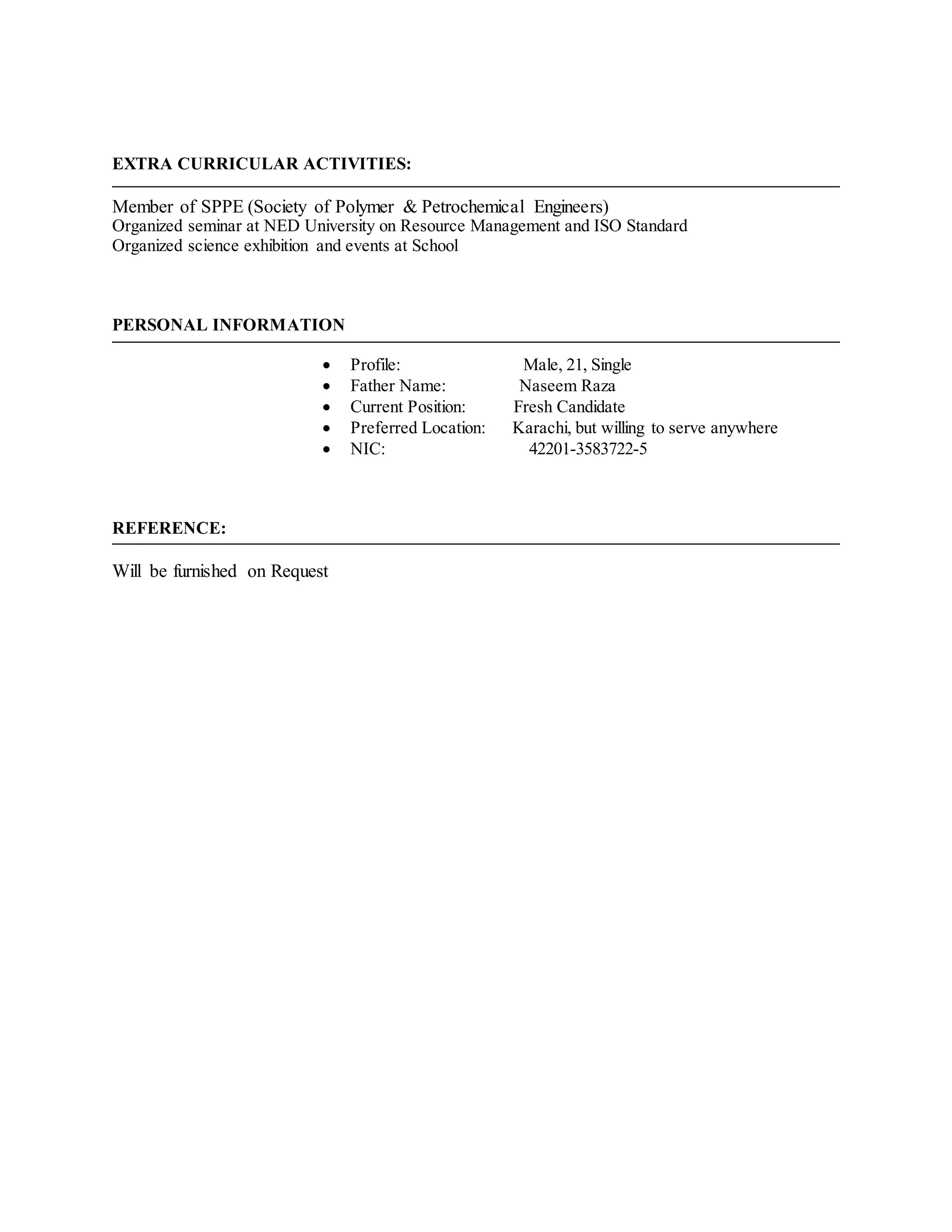 Tahir cv | DOCX | Science