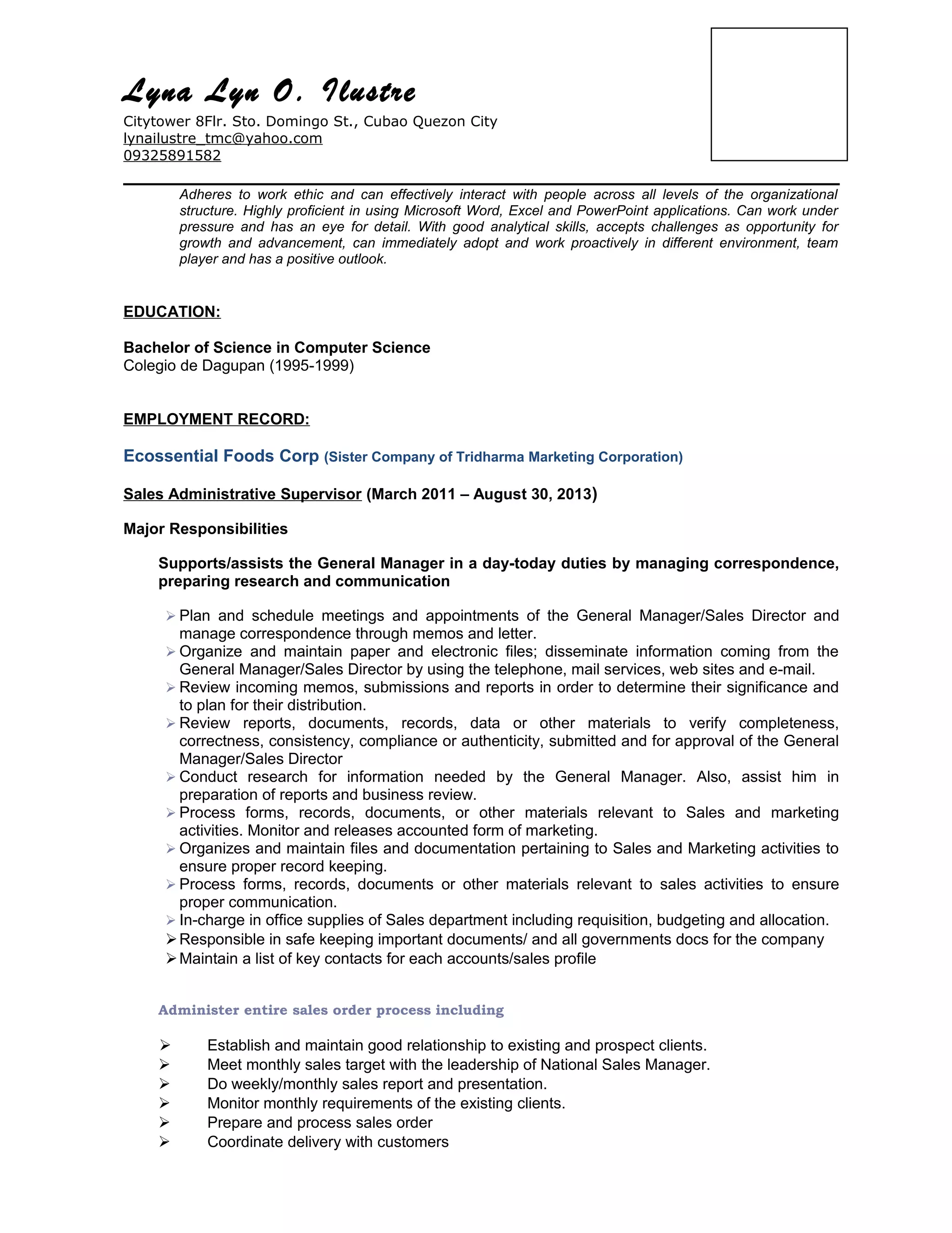 LYNA's UPDATED CV1 | DOC