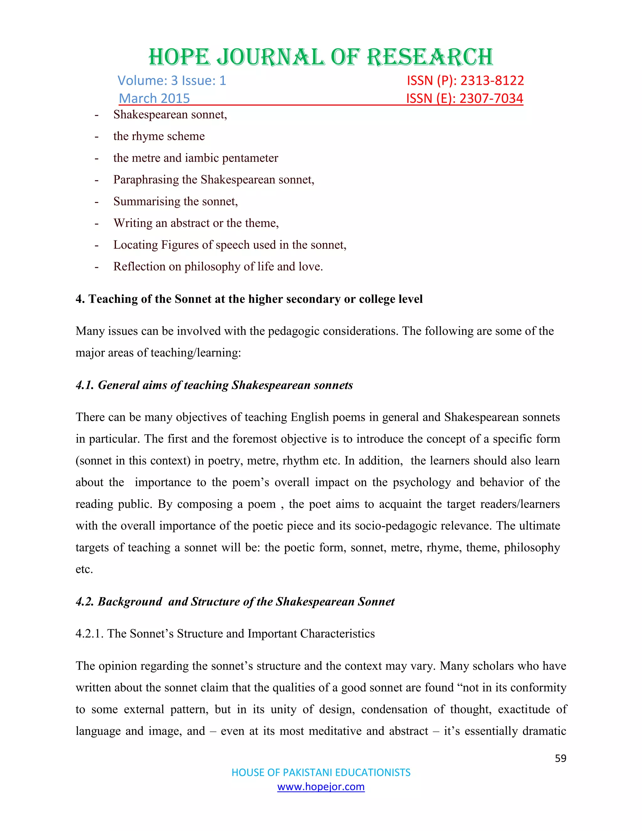 shakespearean sonnet | PDF