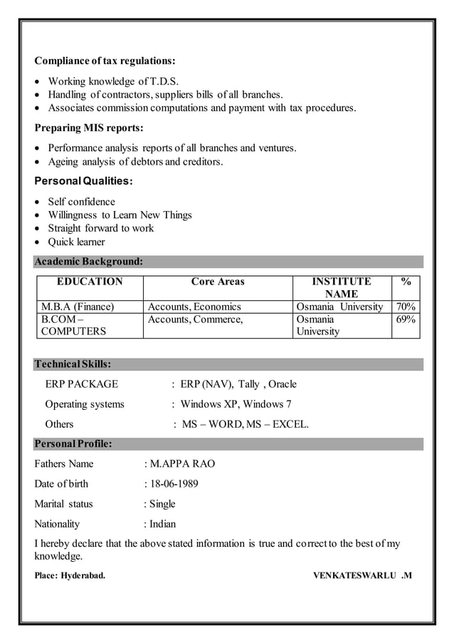 VENKAT RESUME | PDF
