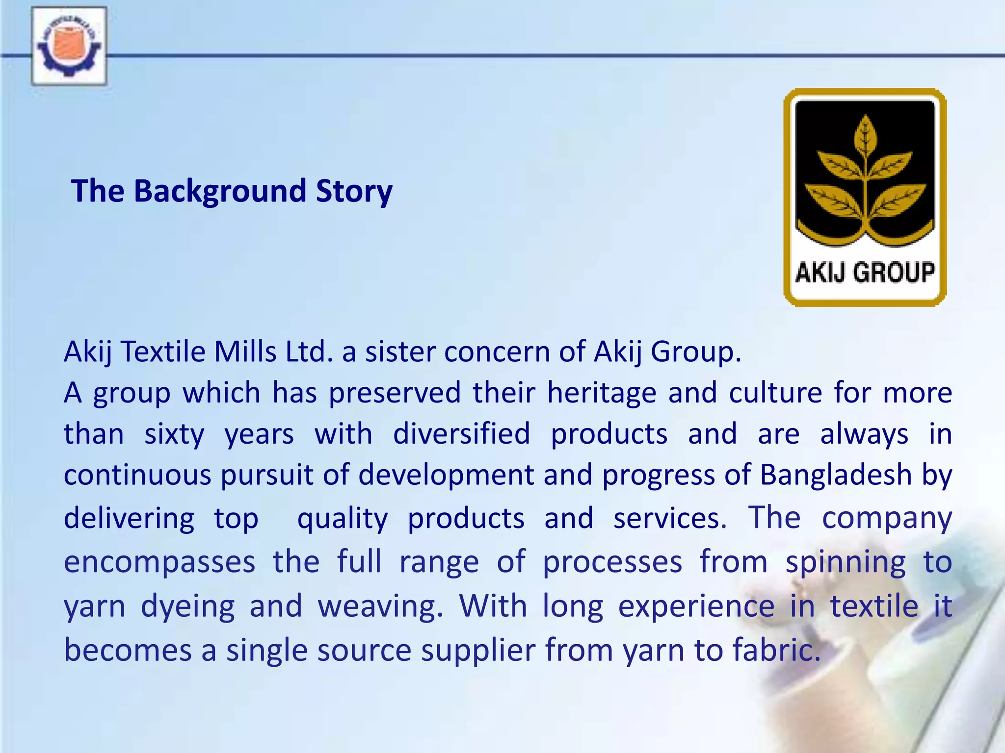 Akij Textile Profile Presentation | PPTX