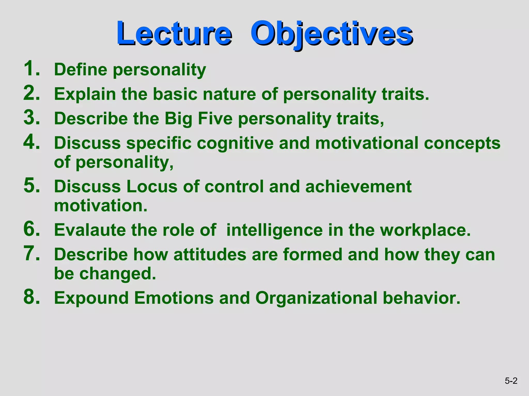 ORGANIZATIONAL BEHAVIOUR LECTURE 3 -ATTITUDES,PERCEPTIONS,VALUES | PPT