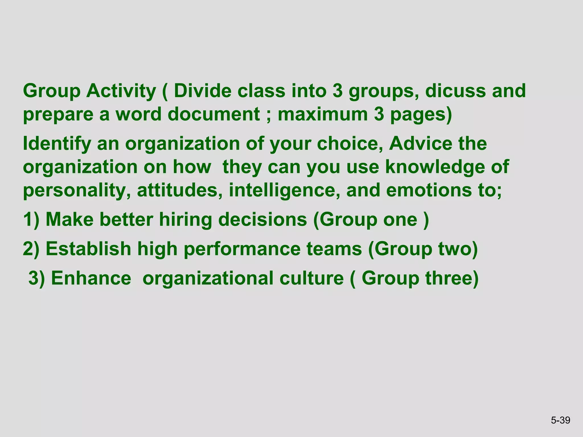 ORGANIZATIONAL BEHAVIOUR LECTURE 3 -ATTITUDES,PERCEPTIONS,VALUES | PPT