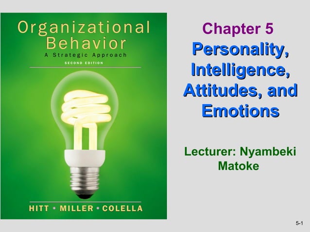 ORGANIZATIONAL BEHAVIOUR LECTURE 3 -ATTITUDES,PERCEPTIONS,VALUES | PPT