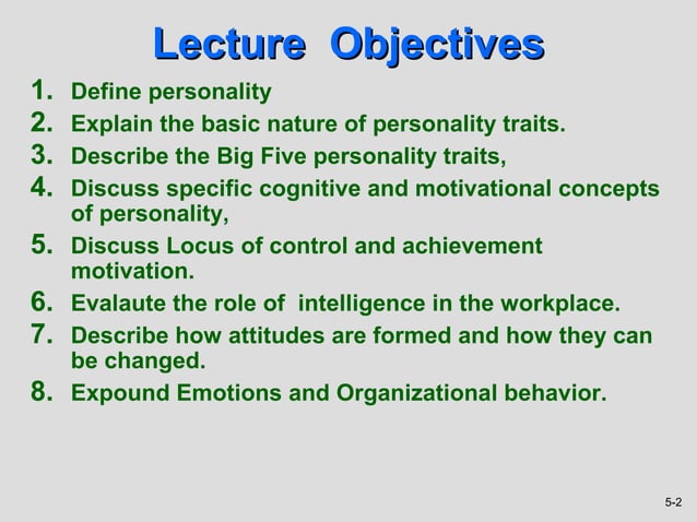 ORGANIZATIONAL BEHAVIOUR LECTURE 3 -ATTITUDES,PERCEPTIONS,VALUES | PPT
