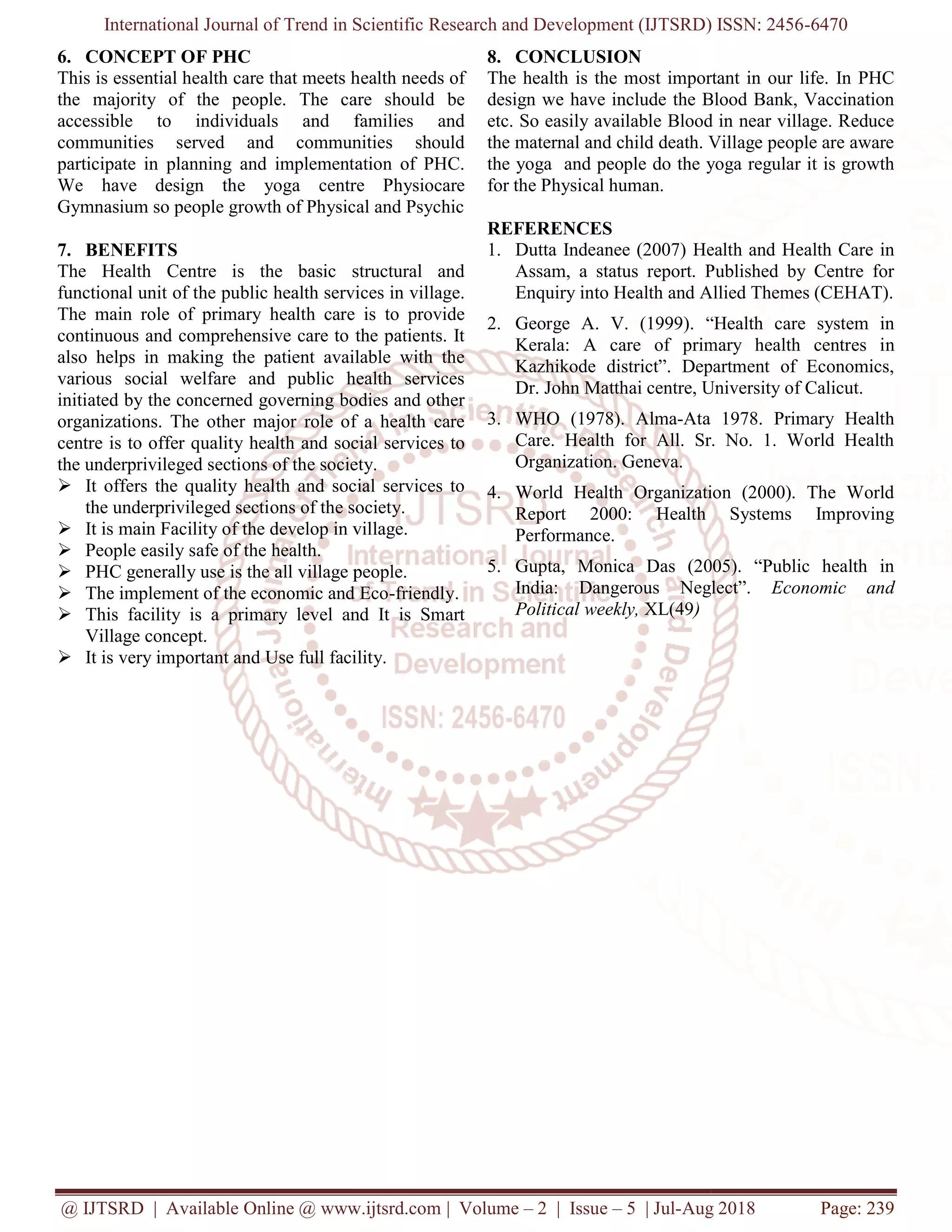 A Integrated Medical Project Design in Godavadi Village | PDF