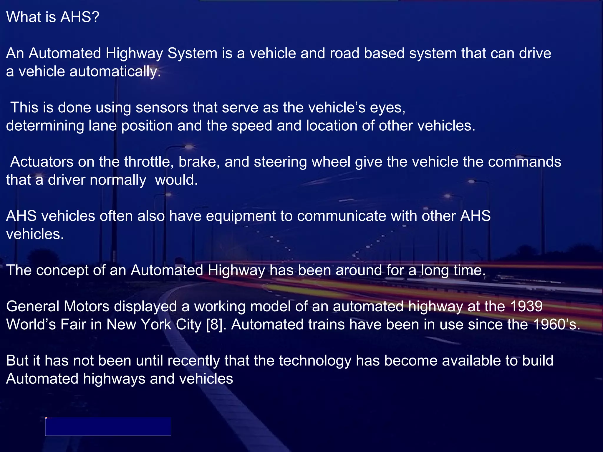 automated highways system | PPT