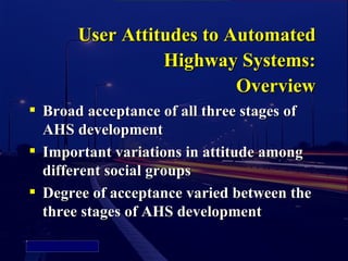 automated highways system | PPT