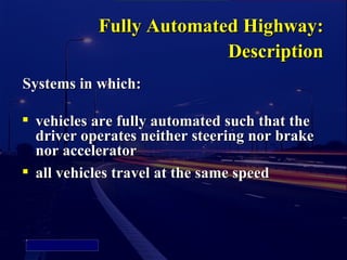 automated highways system | PPT