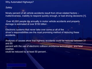 automated highways system | PPT