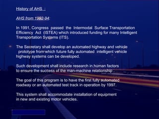 automated highways system | PPT