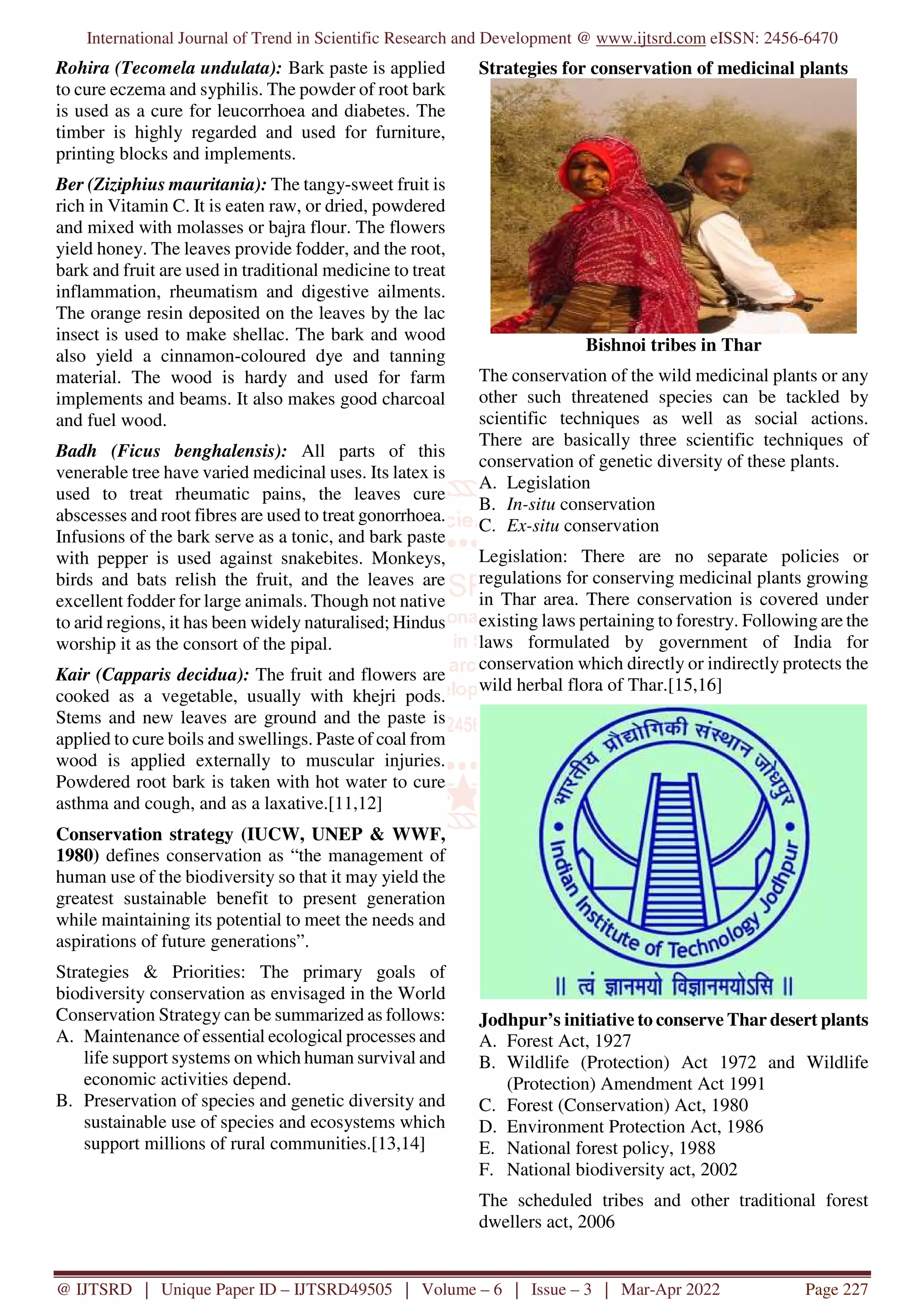 Loss of Flora of Ethnobotanical Significance in Indian Thar Desert and ...