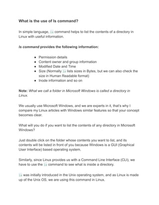 35 ls Command Examples in Linux (The Complete Guide).pdf | Operating ...