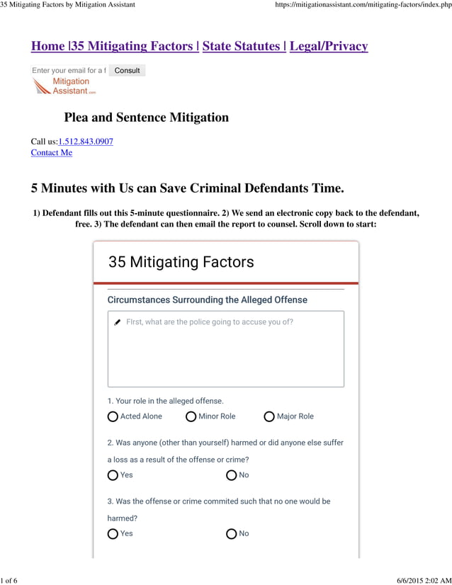 35 Mitigating Factors by MitigationAssistant.com