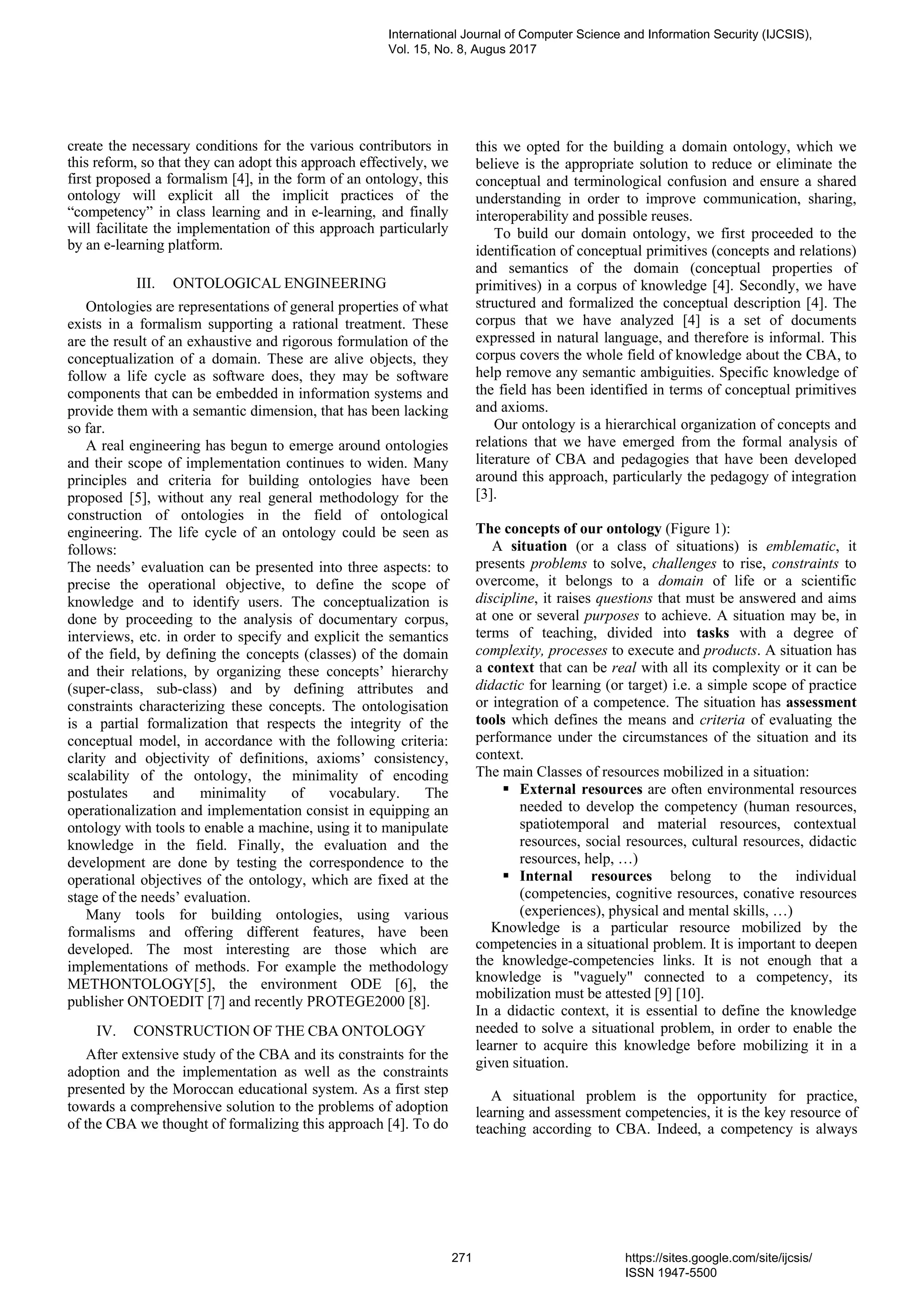 The Ontology of the Competency-Based Approach and the Perspectives of Implementation | PDF