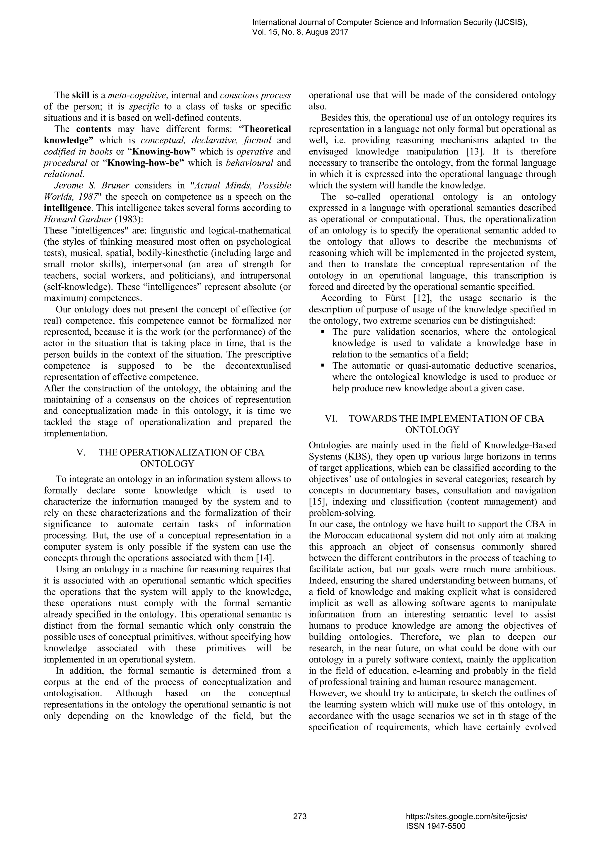 The Ontology of the Competency-Based Approach and the Perspectives of Implementation | PDF