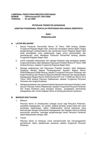 PERATURAN MENPAN :35 permentan 2009 | PDF