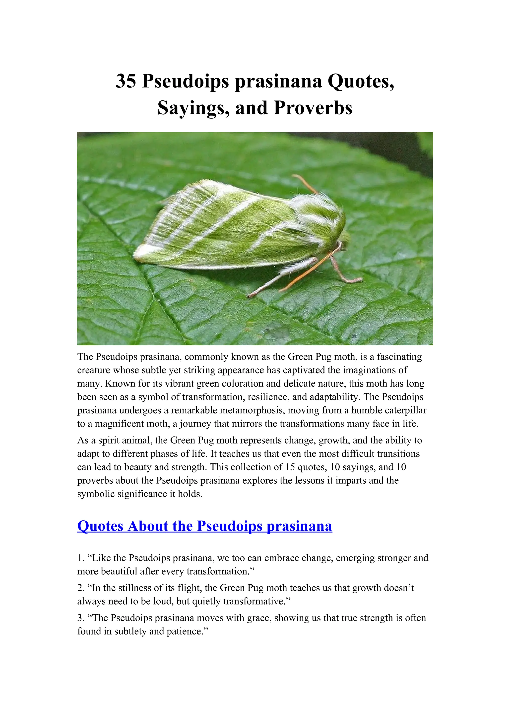 35 Pseudoips prasinana Quotes, Sayings, and Proverbs.docx