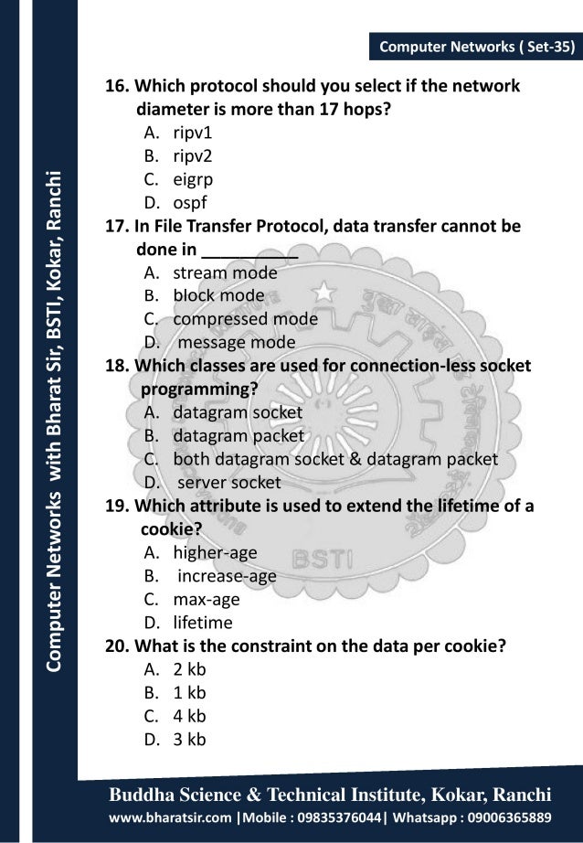 BSTI-BharatSir : Computer Network , Set-35 | PDF