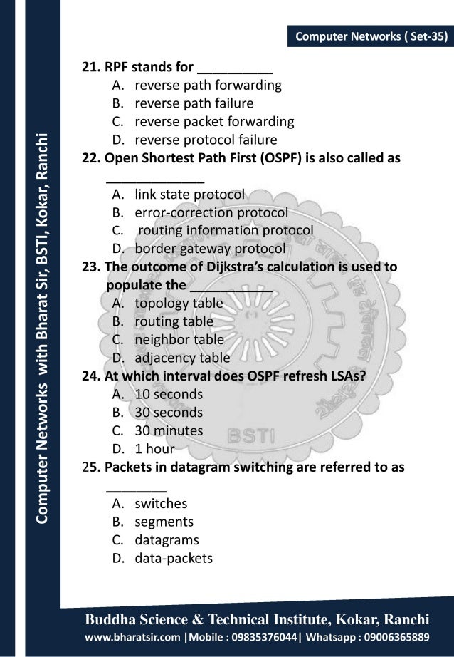 BSTI-BharatSir : Computer Network , Set-35 | PDF