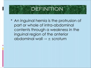 Mmmmmmmmmmmm35SG INGUINAL HERNIA mgt.ppt