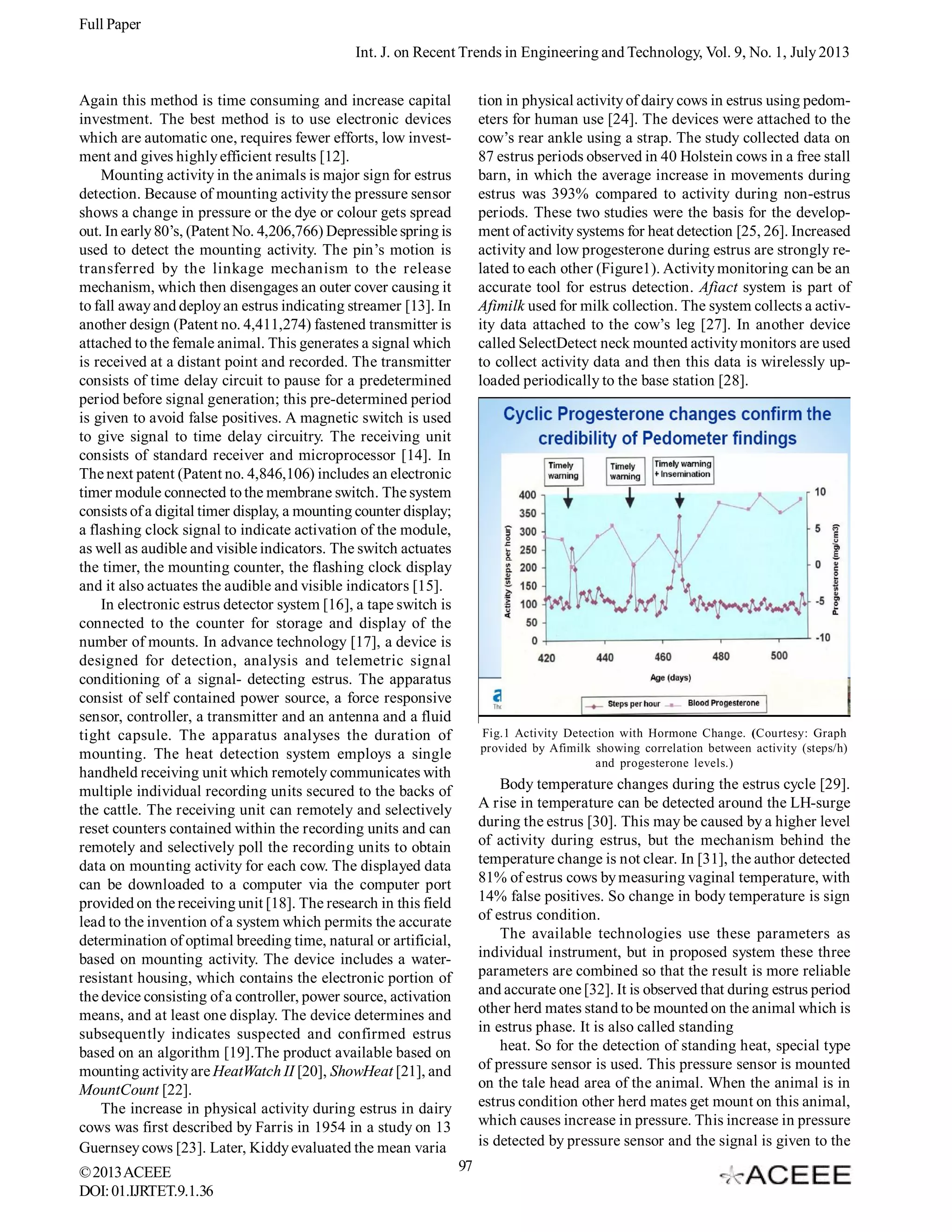Automatic Estrus Detection System for Dairy Animals | PDF