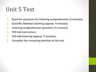 36. unit 5 test | PPT